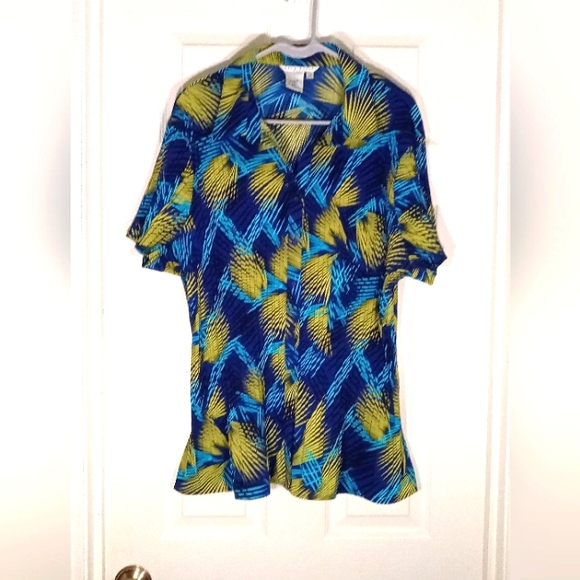 Fred David | Tops | Fred David Tropical Pleated Top | Poshmark